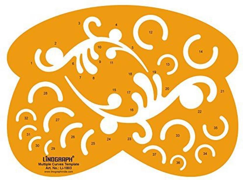 LINOGRAPH Multiple Curves Template Drafting Templates Stencil Symbols ...