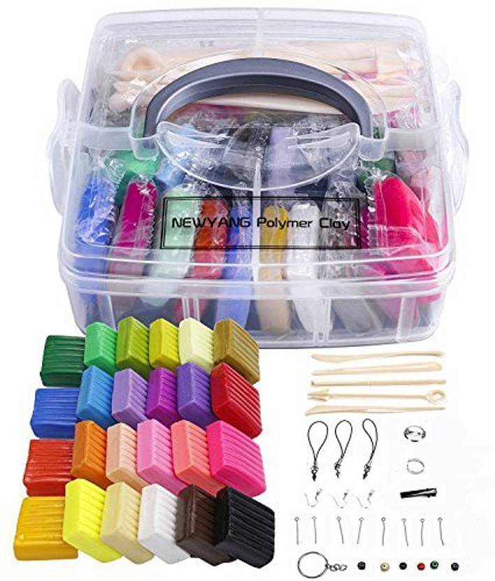 newyang Polymer Clay Set - 24 Colors Oven Bake Diy Air Dry Soft Fimo ...