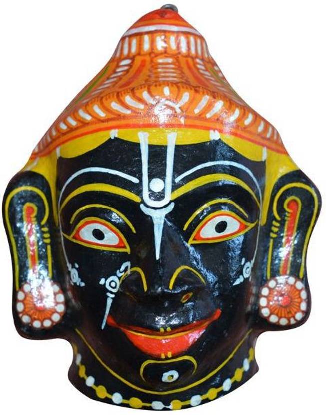 Crafts Odisha Lord Krishna pattachitra mask Decorative Showpiece - 15 ...