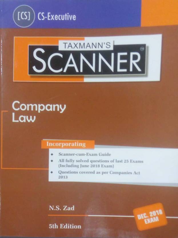 Taxmann's Scanner Company Law For CS-Executive Dec.2018: Buy Taxmann's ...