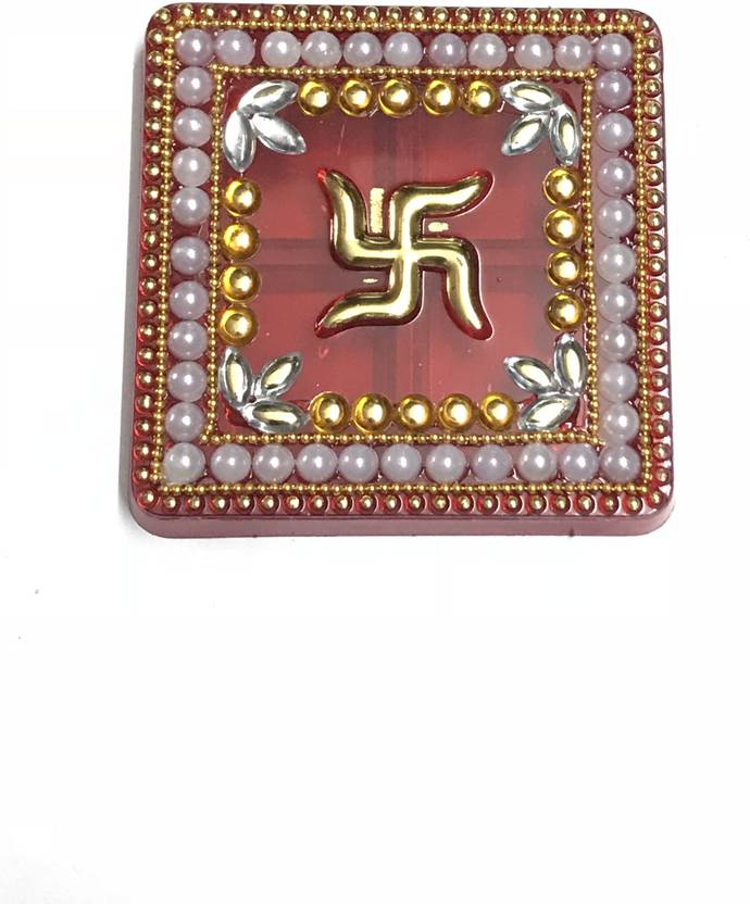 SAHAYA Handmade Swastik Decorative Roli Tika Box Plastic Decorative ...