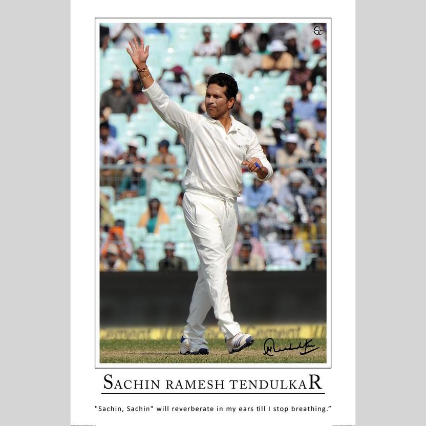 PWL 13*19 inches Wall Poster Sachin Tendulkar Farewell test white Paper ...