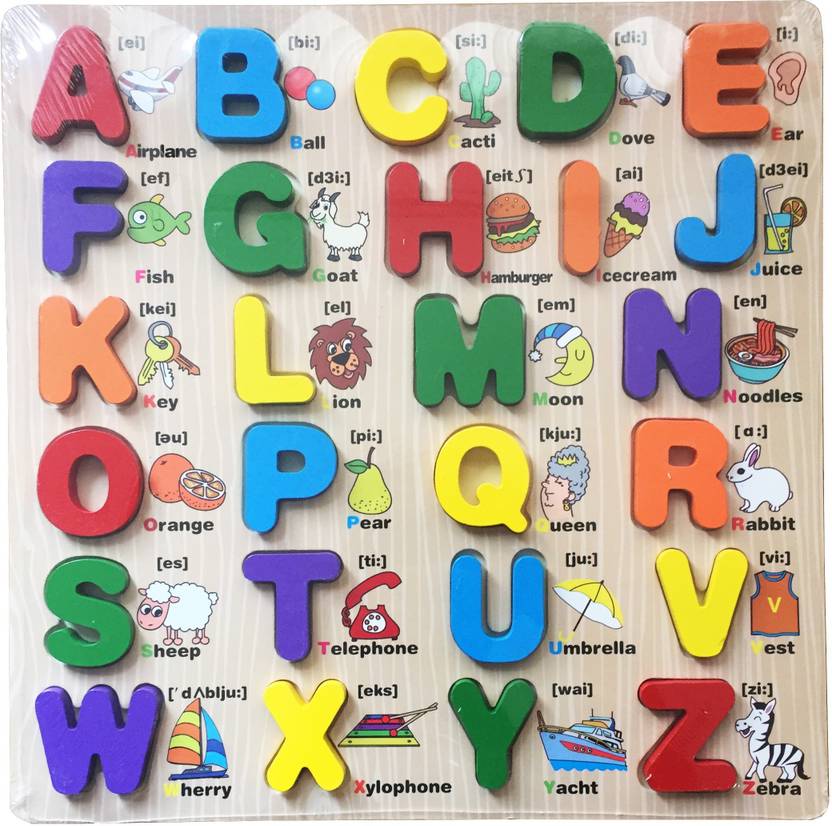 CIVIL Wooden ABCD Alphabet with Animal Names on board for early ...