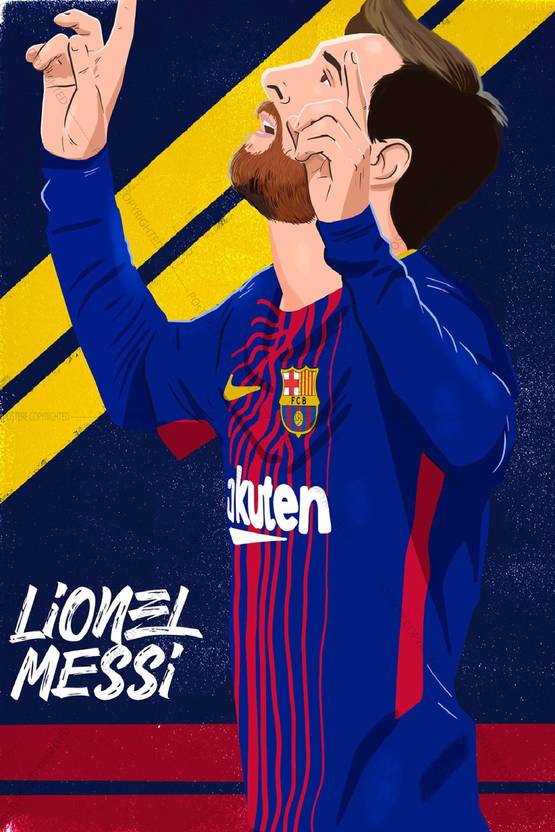 Lionel Messi God Celebration Poster Paper Print - Sports posters in ...