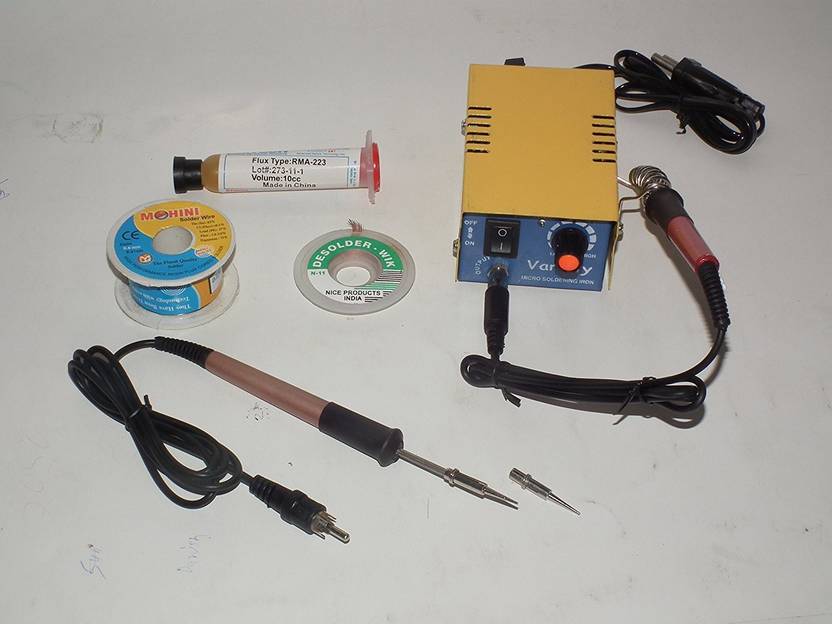 AMICIKART Complete Micro Soldering Iron Kit With Adjustable Temperature ...
