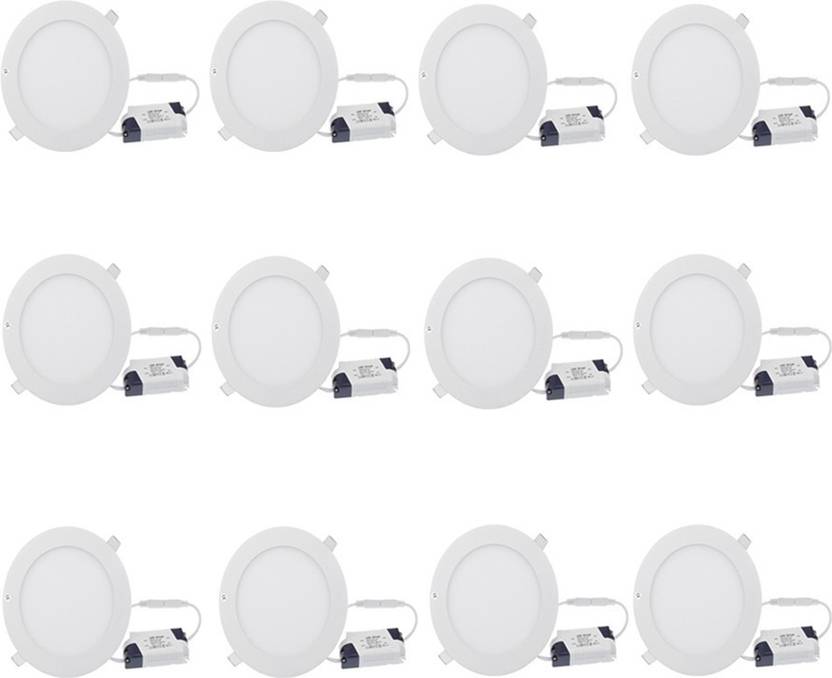 GALAXY 12 watt LED Round Slim Panel Light False Ceiling POP DownLight ...