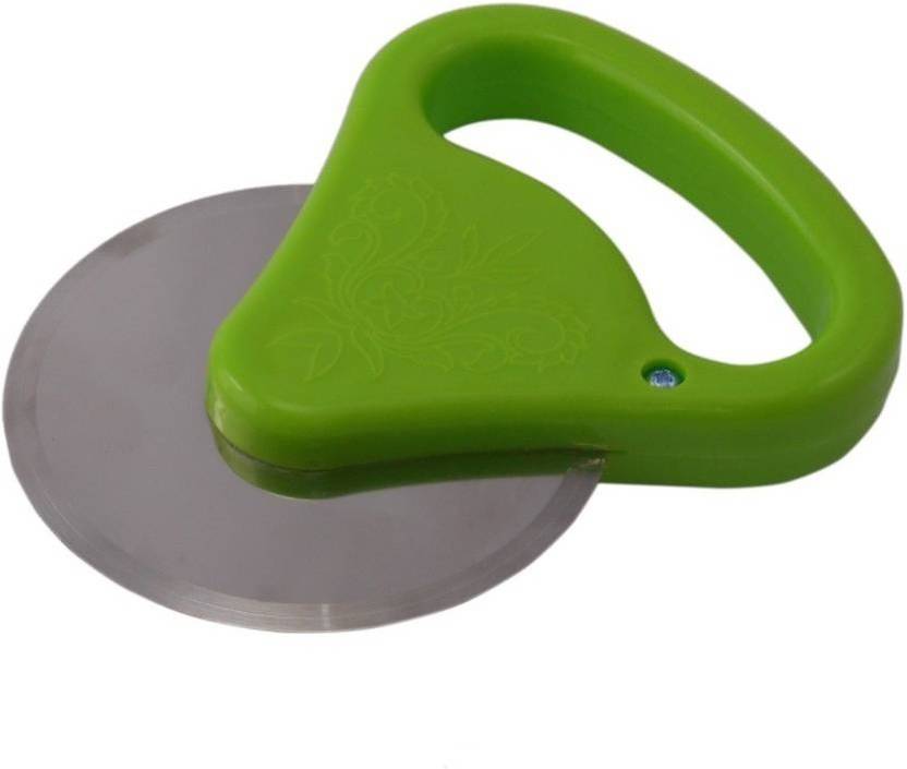 Bluwings Round Pizza Cutter With Handle Plastic Rolling With Stainless ...