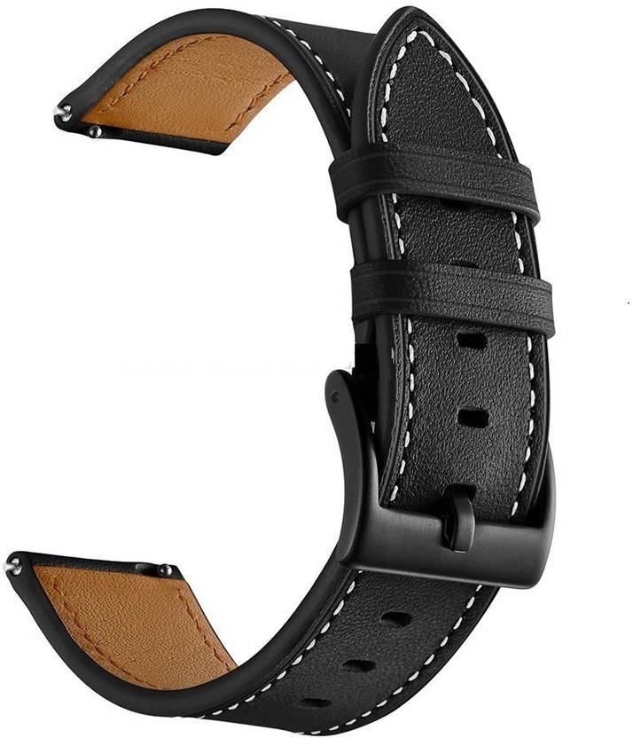 invella 20mm Black Leather Smart Watch Strap Price in India - Buy ...