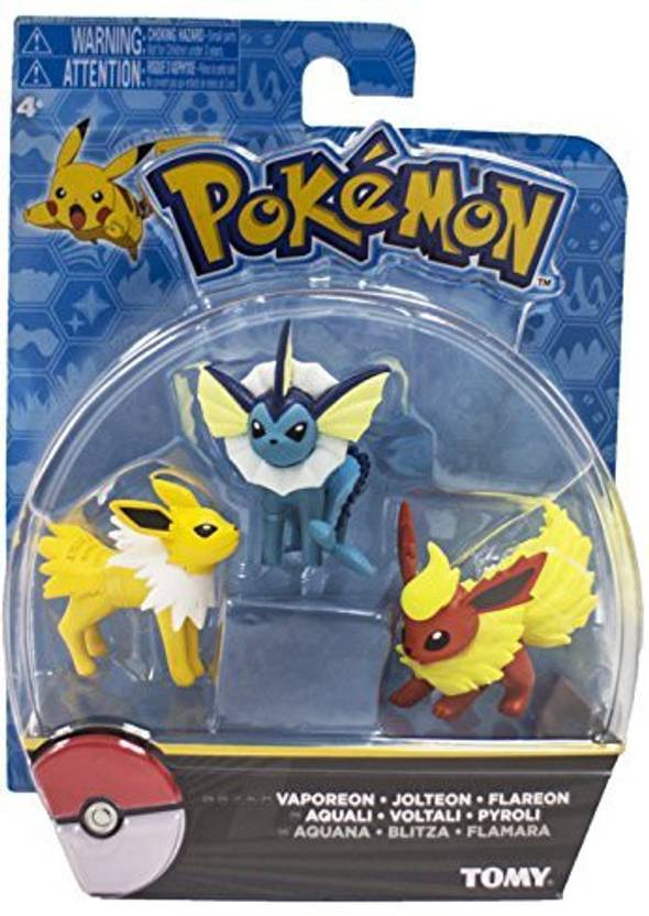 Hot Topic Official Packaged Pokemon Eevee Eeveelutions 3 Pcs Exclusive Figure Set Includes
