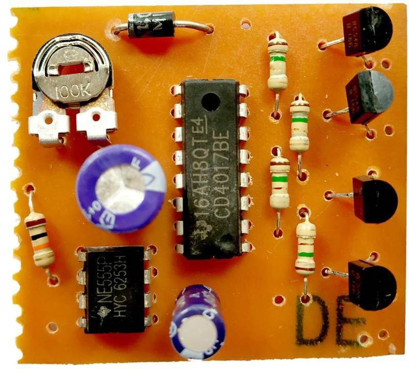 Esp Led Chaser Circuit 4 Led Outputs 555 Timer Cd4017 Electronic