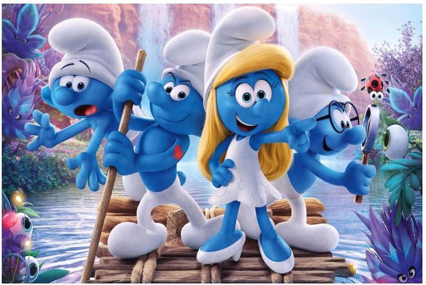 CLUMSY SMURF IN BOAT POSTER (18 inch x 12 inch) Paper Print - Animation ...