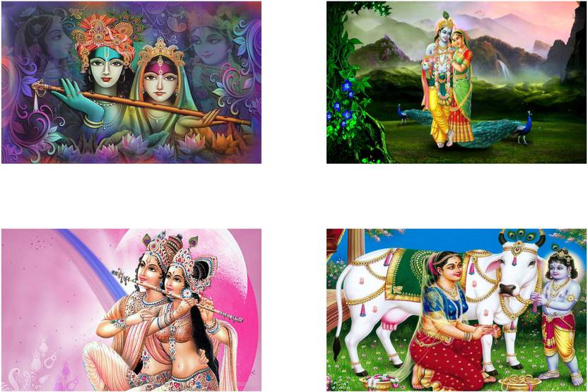 Lord Krishna Combo Poster set of Four Posters - bal krishna poster ...