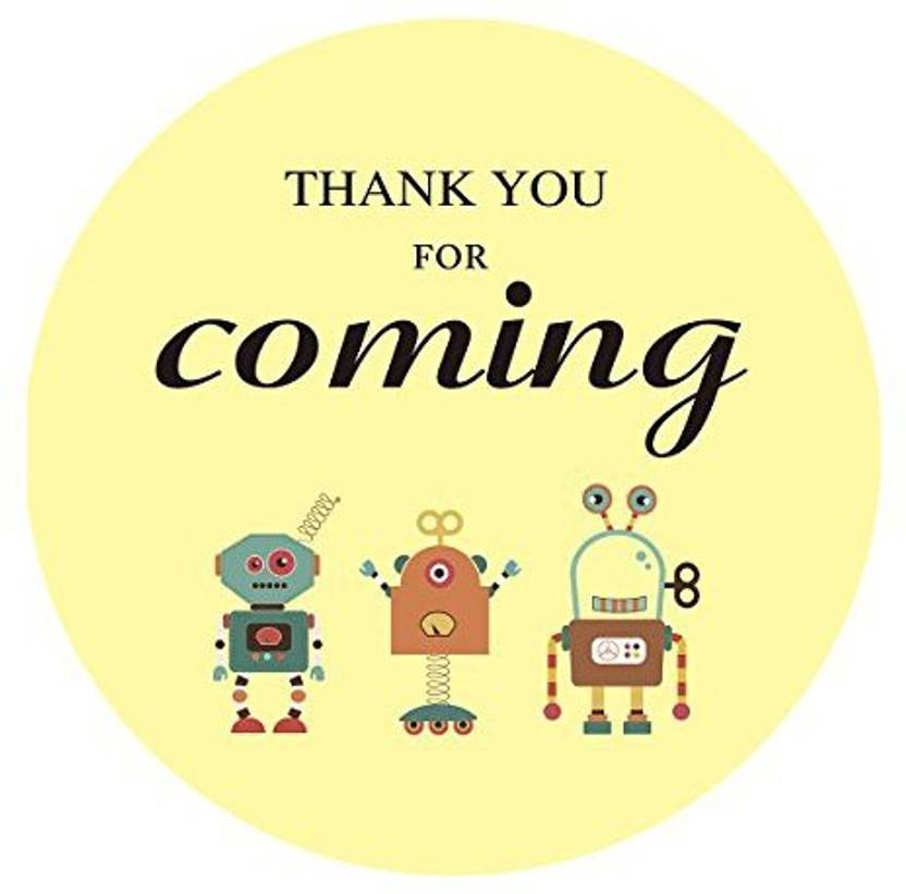MAGJUCHE Robots Thank You Stickers, Boy or Girl Robot Themed Birthday ...