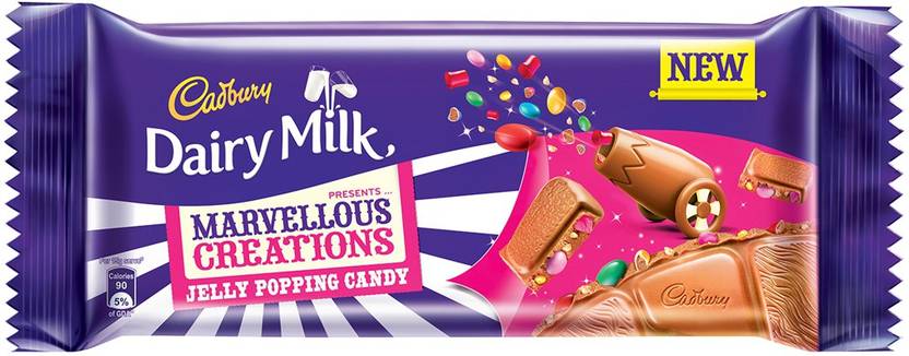 Cadbury Dairy Milk Jelly Popping Candy Chocolate Bar, 75 g (Pack of 5 ...