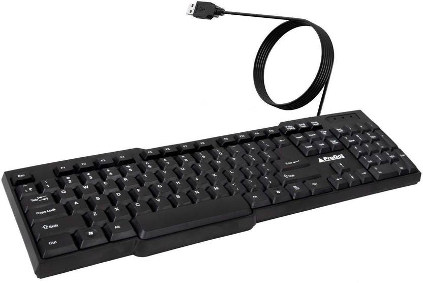 Prodot Kb 207hs Standard Wired Usb English Hindi Typing Keyboard Plug And Play Interface With 1