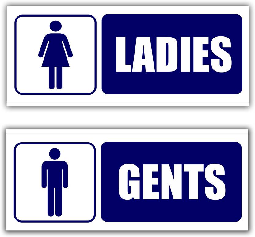 signEver Ladies Gents Sign Board For Toilet Signage 3mm Foam Sheet ...