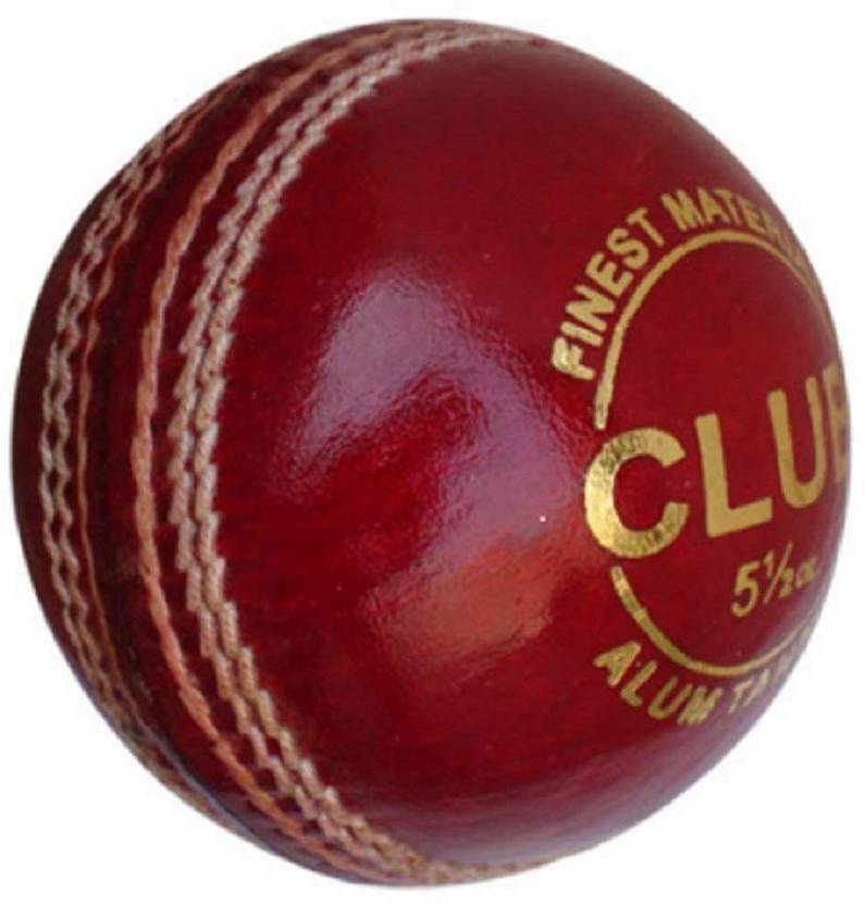 RIO PORT Club 2 Part Side Leather Cricket Ball, Red Cricket Rubber Ball ...