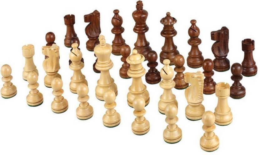 QWEEZER ( PACK OF 32 Chess Goti ) 3" Inch Wooden Only Chess Mat Coins ...