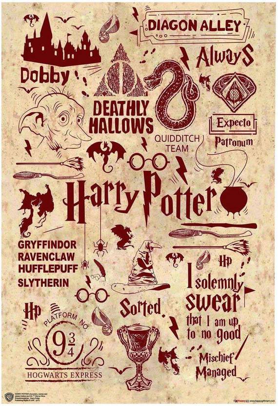 WB Official Licensed Harry Potter Quotes Art Typography Poster ...