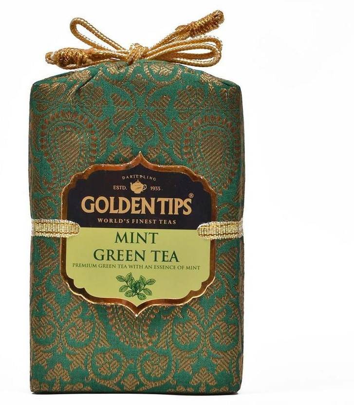 Golden Tips Brocade Bag, 100g Mint Green Tea Box Price in India - Buy ...