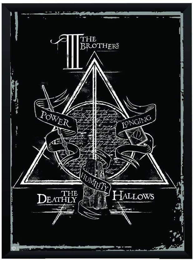 official Licensed Harry Potter Deathly Hallows Poster A4 Frame Paper ...