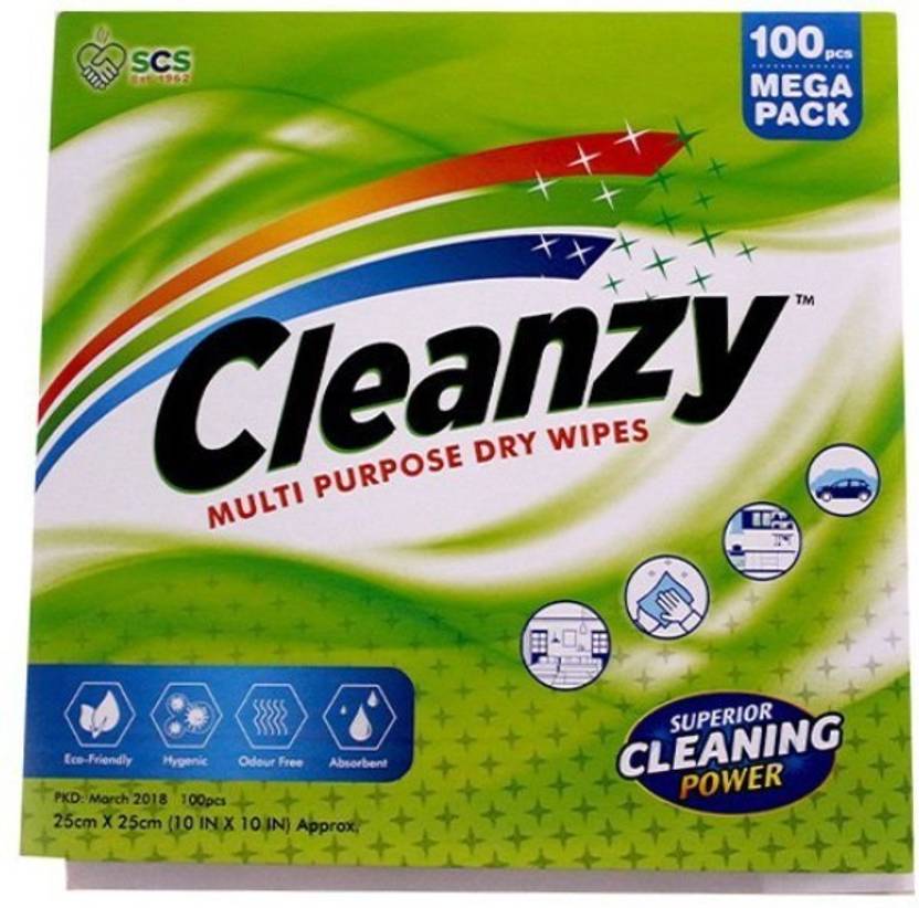 Cleanzy _25x25-1-Single Dry Non-woven Cleaning Cloth Price in India ...