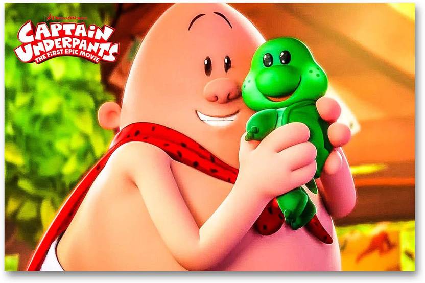Hollywood Movie Wall Poster - Captain Underpants With Cute Turtle - HD ...