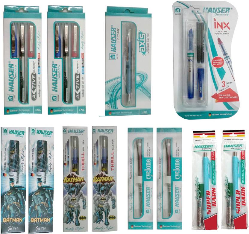 HAUSER GERMANY ACTIVE GEL PEN SET(BLACK, BLUE, RED) 2 Pcs + GERMANY ...