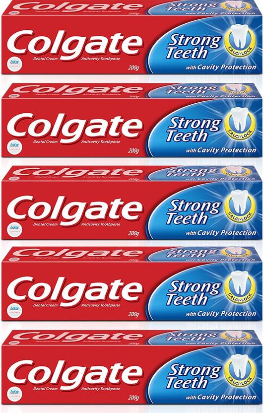 Colgate Toothpaste, Dental Cream- 200gm (Pack of 5) Toothpaste - Buy ...