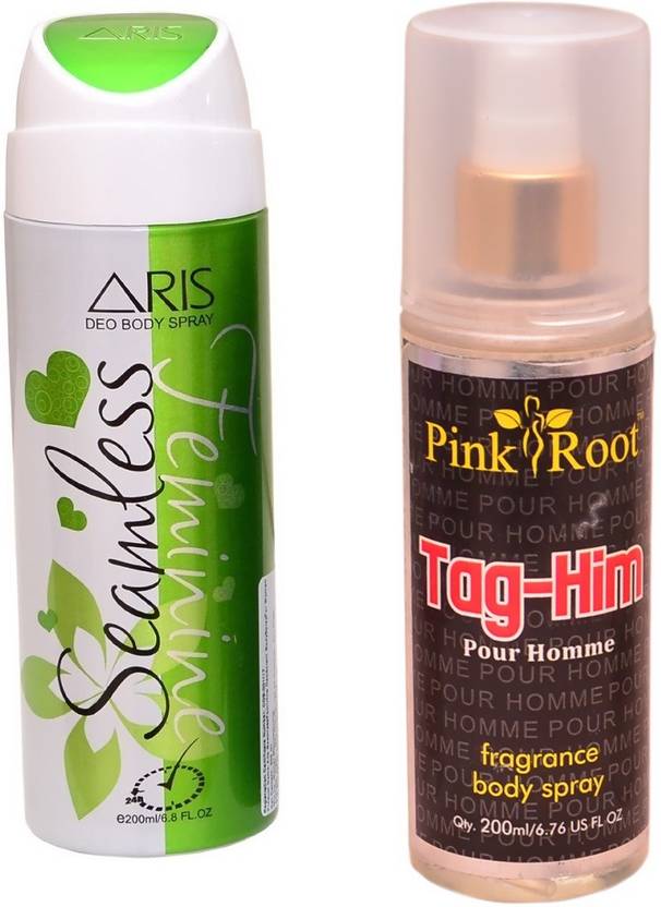 PINKROOT TAG-HIM BODY MIST 200ML WITH ARIS SEAMLESS DEO BODY SPRAY FOR ...