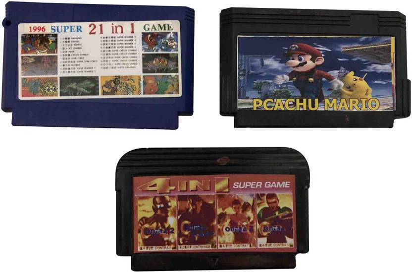 PTCMart 8 Bit Video Games Cassettes Games Including 21in1 , pcachumario ...