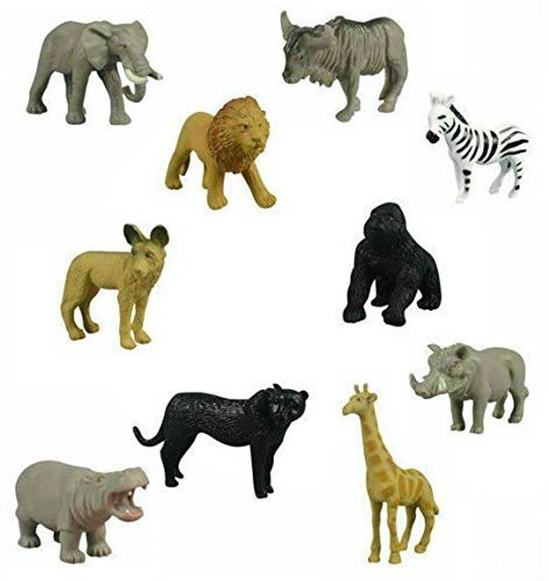 Genrc 16 Small Safari Animals Jackal Giraffe Elephant Antelope Gnu ...