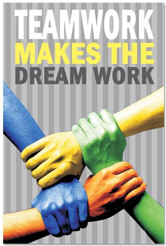 Teamwork Makes Dream Work Poster Paper Print - Quotes & Motivation ...