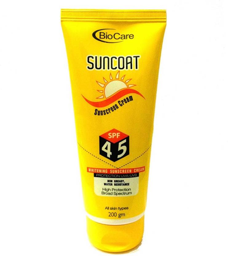 BIOCARE Suncoat Sunscreen Cream SPF45 , 200g - SPF SPF 50 PA ...