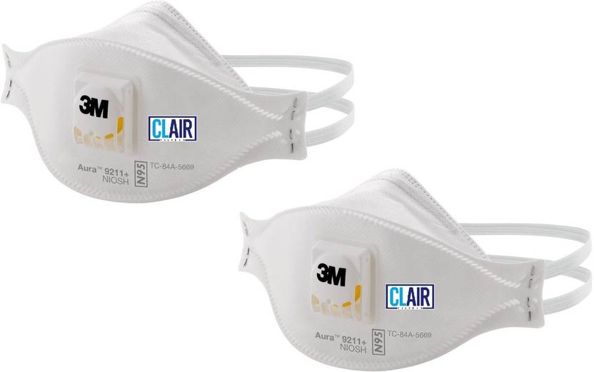 Clair Filters Pollution N95 Mask 3M 9211 N95 Pack of 2 Price in India ...