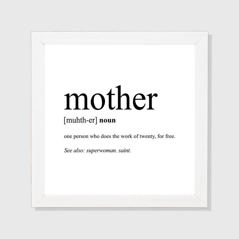 Mother Meaning - White Framed Wall Hanging (8x8) Inch Paper Print ...