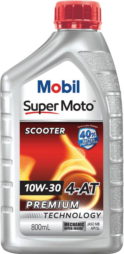 MOBIL Super Moto Scooter 10W-30 4-AT Premium Technology Full-Synthetic ...