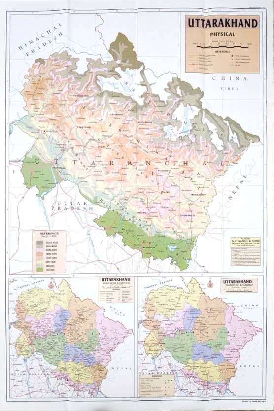 UTTARAKHAND PHYSICAL ,MAP 40 INCH X 28 INCH Paper Print - Maps posters in India - Buy art, film ...