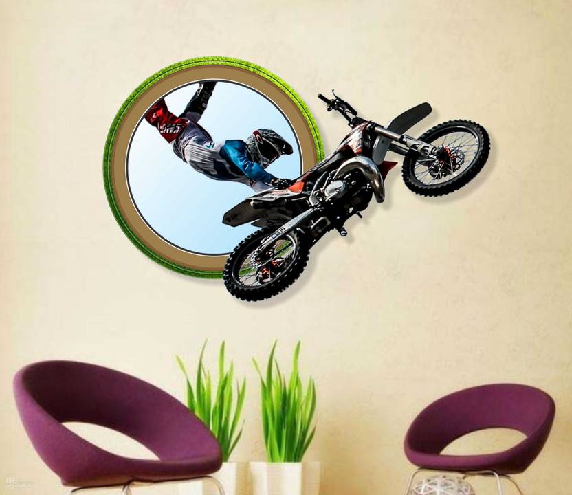 Day Decals Bike Rider Stunt out of Circle Medium sticker Price in India ...