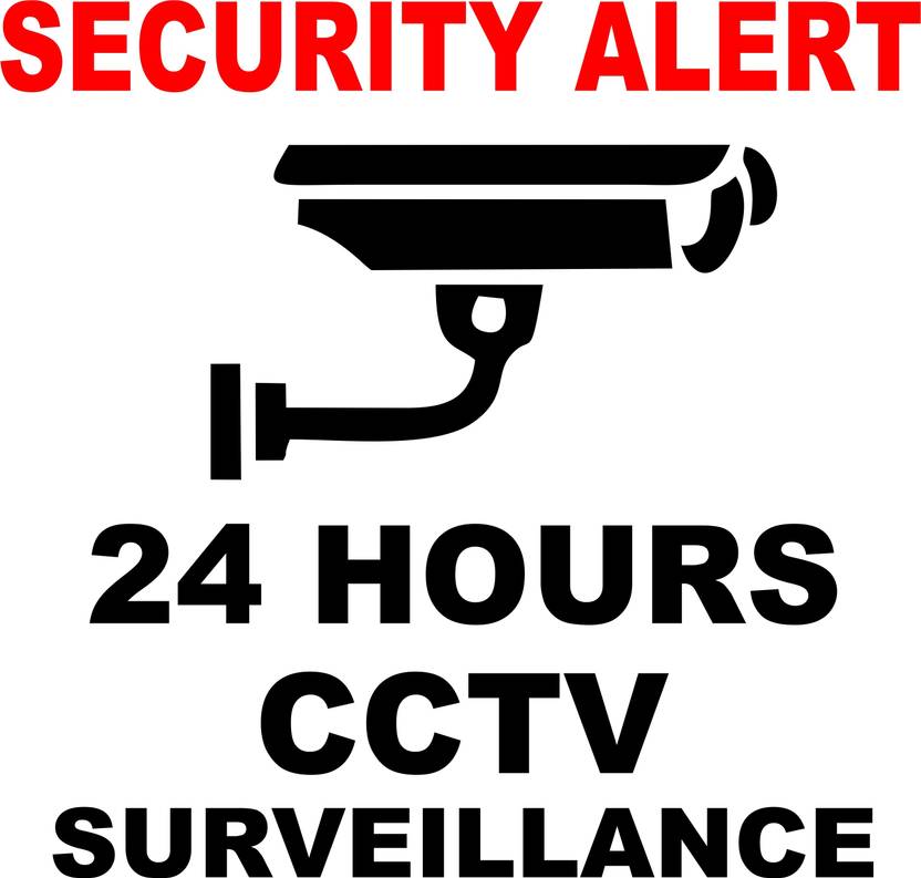 signEver Security Alert 24 Hours Cctv Survailance Sign Sticker For ...