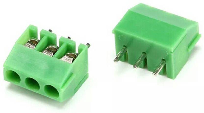 vinsan 50pcs 3 Pin PCB Mountable Screw Terminal Block Connector Pitch 5 ...