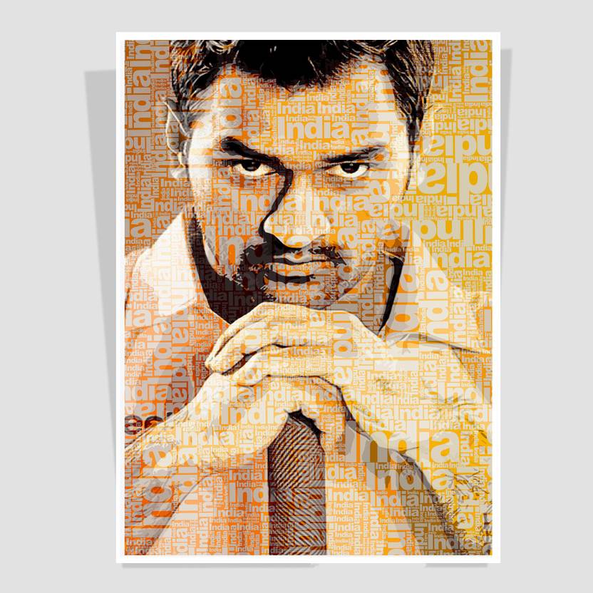 MS Dhoni Typography Wall Poster Collection For Office Decor & Room ...