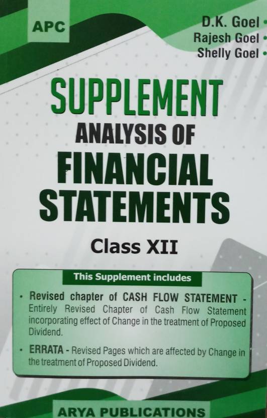 SUPPLEMENT ANALYSIS OF FINANCIAL STATEMENTS CLASS XII Buy SUPPLEMENT supplement-analysis-of-financial-statements-class-xii-buy-supplement