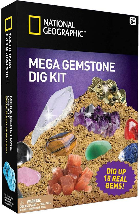 NATIONAL GEOGRAPHIC Mega Gemstone Mine Dig Up 15 Real Gems Price in ...