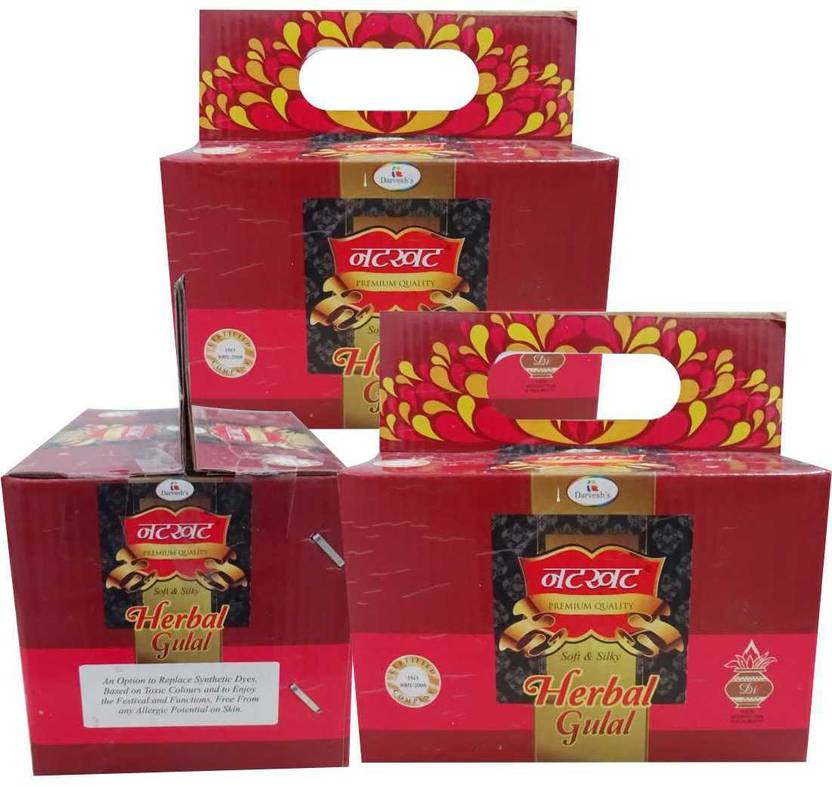 Natkhat Premium Herbal Gulal Holi Colors Soft and Silky - 100% Safe Non ...