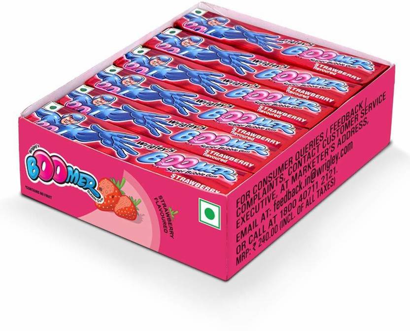 Wrigley Boomer Multipack, (24 Pieces) Strawberry Flavor Chewing Gum ...