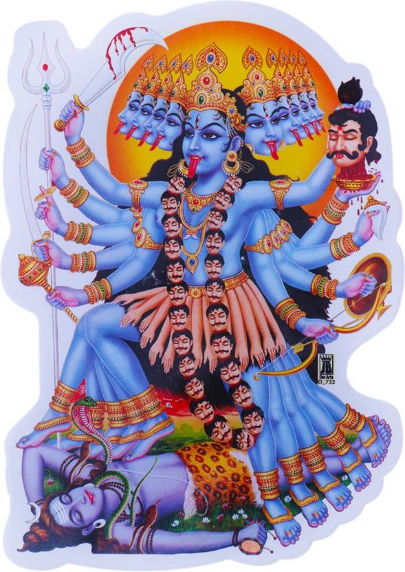 Ratnatraya 1 cm Goddess Kali Maa Sticker for Wall/Door & Car/Bike ...