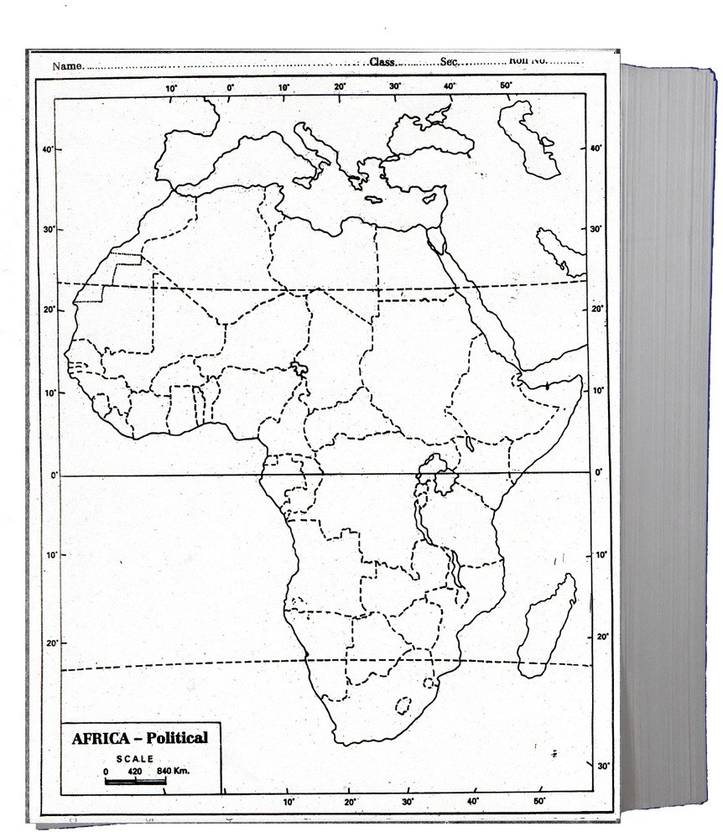 Flipkart.com | CRAFTWAFT POLITICAL MAP OF AFRICA BLANK A4 67 gsm ...