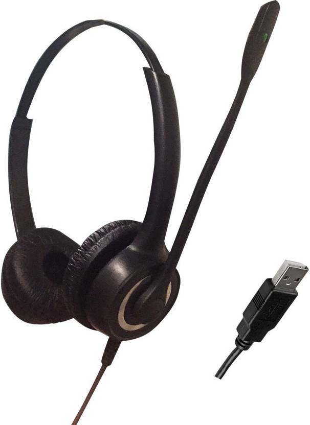 Aria AR18N USB Call Center Headphone with Mic for Call center Use Wired ...