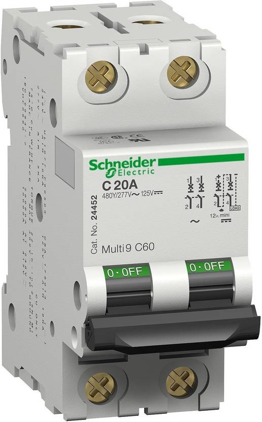 schneider MCB 63A DP C-Curve ACTI9 10kA A9N2P63C MCB Price in India - Buy schneider MCB 63A DP C ...